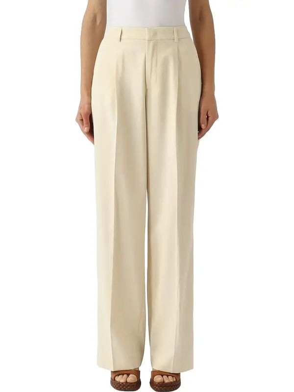 PT TORINO Cotton Palazzo Trousers - Cream