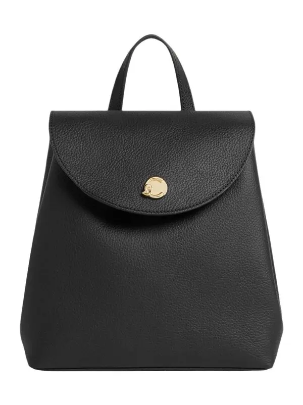 COCCINELLE Grained Leather Backpack - Black