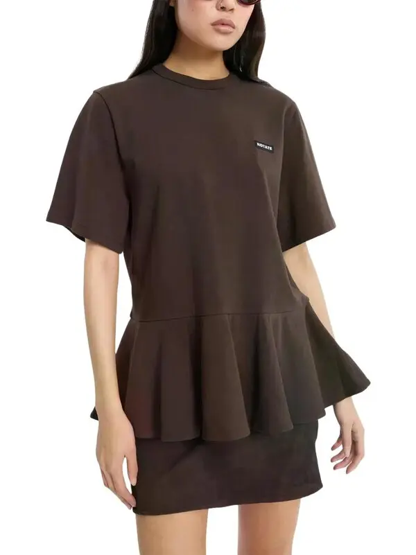 ROTATE BY BIRGER CHRISTENSEN Peplum T-shirt - Brown