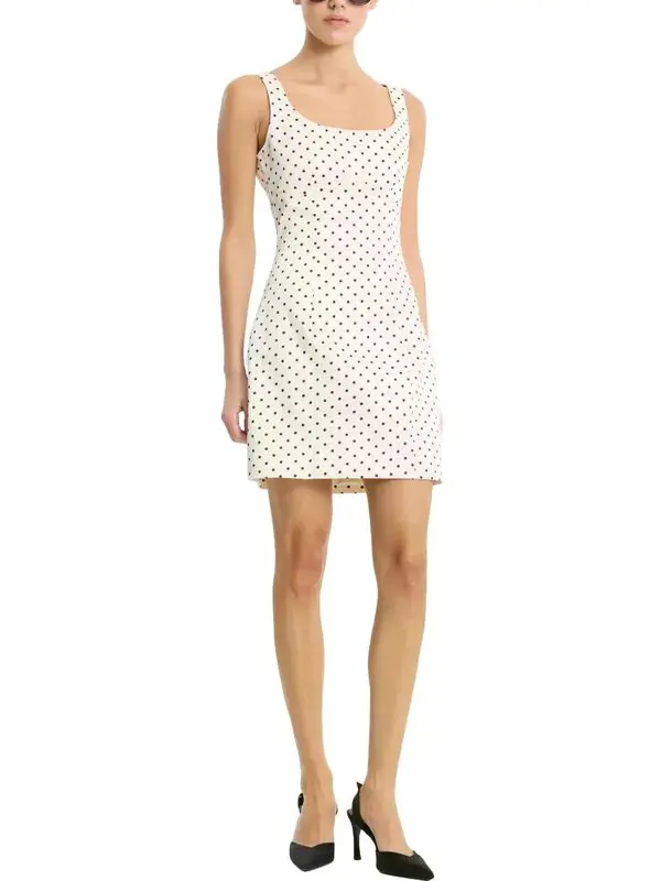 ROTATE BY BIRGER CHRISTENSEN Sleeveless Polka Dot Dress - Neutrals