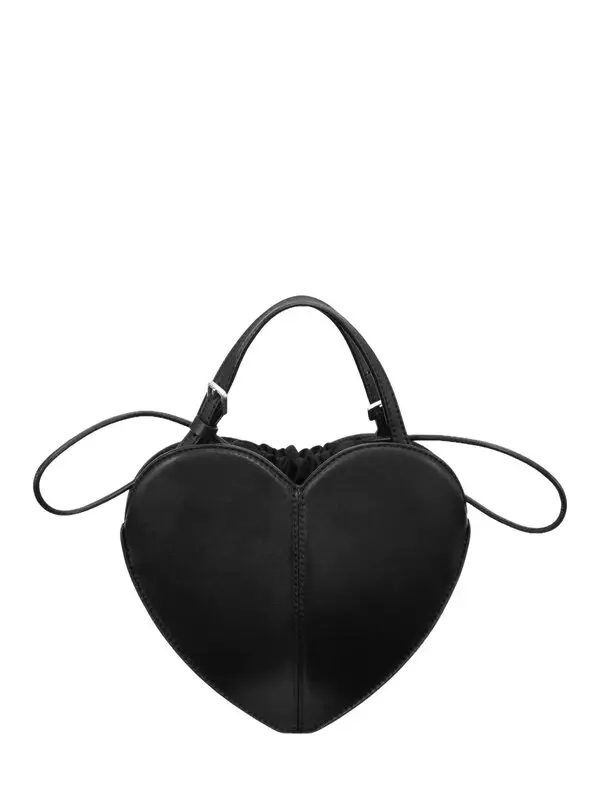 ROTATE BY BIRGER CHRISTENSEN Heart-shape Leather Tote Bag - Black