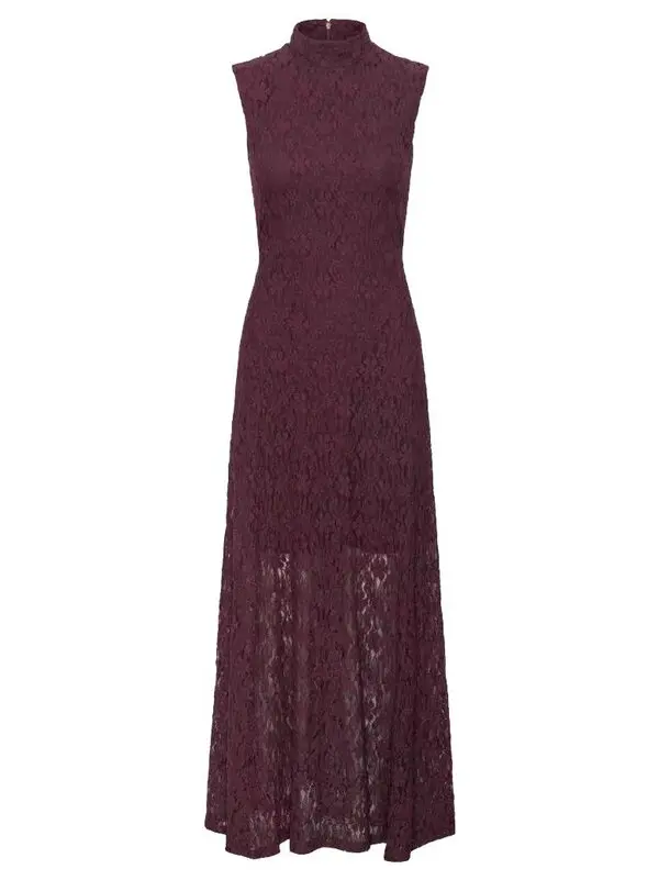 ROTATE BY BIRGER CHRISTENSEN Bordeaux Lace Maxi Dress - Red