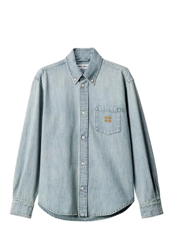 Miu Miu Classic Collar Shirt - Blue
