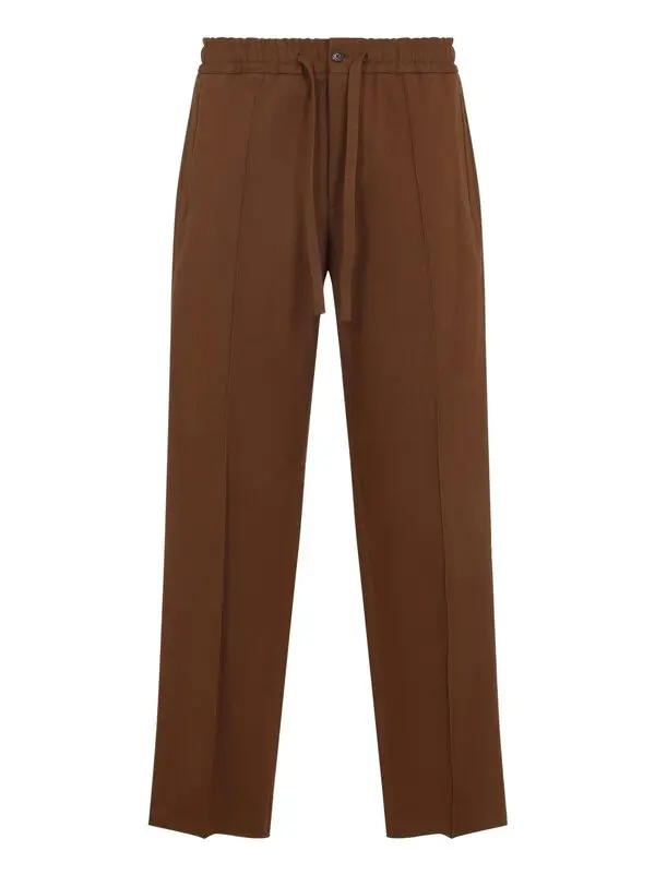 Valentino Garavani Wool Pants With Drawstring Waist - Brown