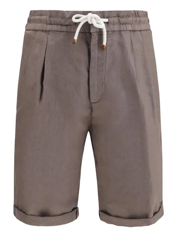 Brunello Cucinelli Linen Dyed Shorts - Brown