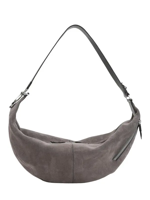 LEMAIRE Quiver Clip Bag In Suede - Brown