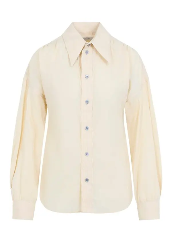 LEMAIRE Lemiaire Pointed Collar Shirt In Washed Cotton Muslin - Multicolor