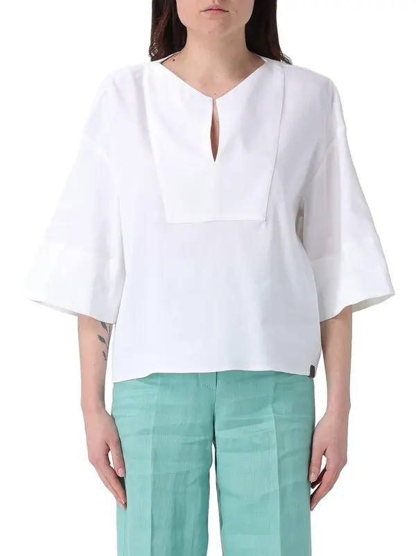 Max Mara Linen Blend Top - White