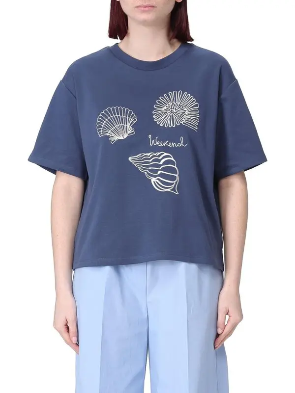 Max Mara T-shirt With Seashell Print - Blue