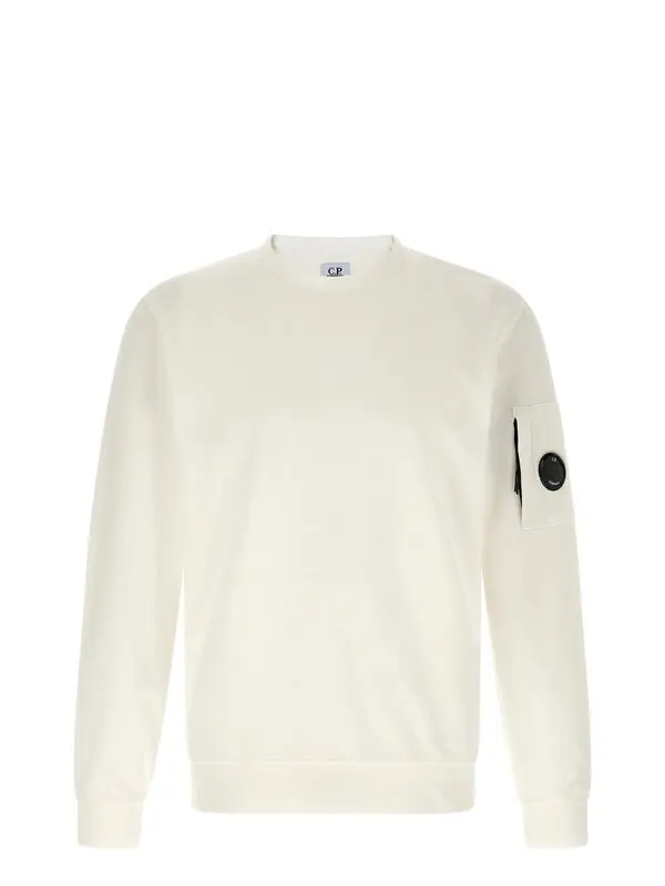 C.P. COMPANY Fleece Sweatshirt With Lens Detail - White