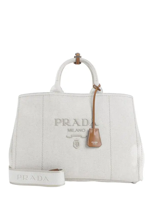 Prada Cotton And Linen Blend Tote Bag - Multicolor