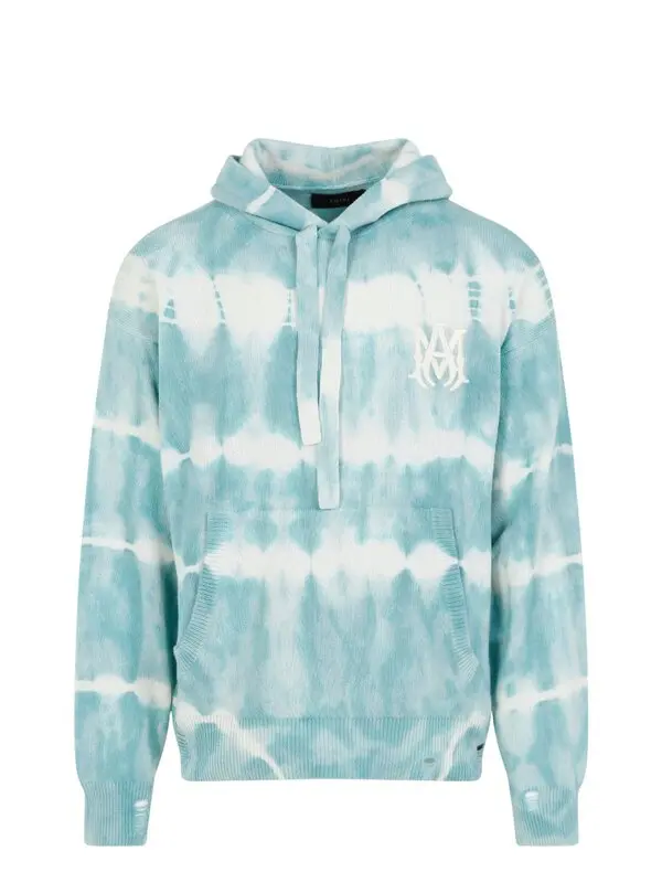 Amiri Tie Dye Eco Cashmere Hoodie - Blue
