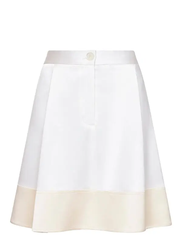 TOTEME White Satin Short Skirt - Multicolor