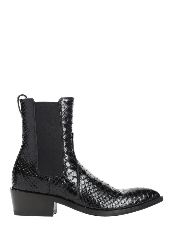 TOM FORD Calf Leather Chelsea Booties - Black