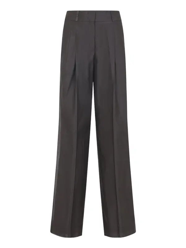 Peserico Cotton And Silk Taffeta Pants - Brown