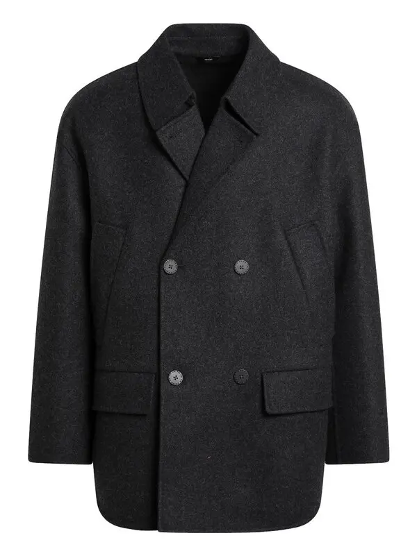 Fendi Double-breasted Wool Caban Jacket - Gray