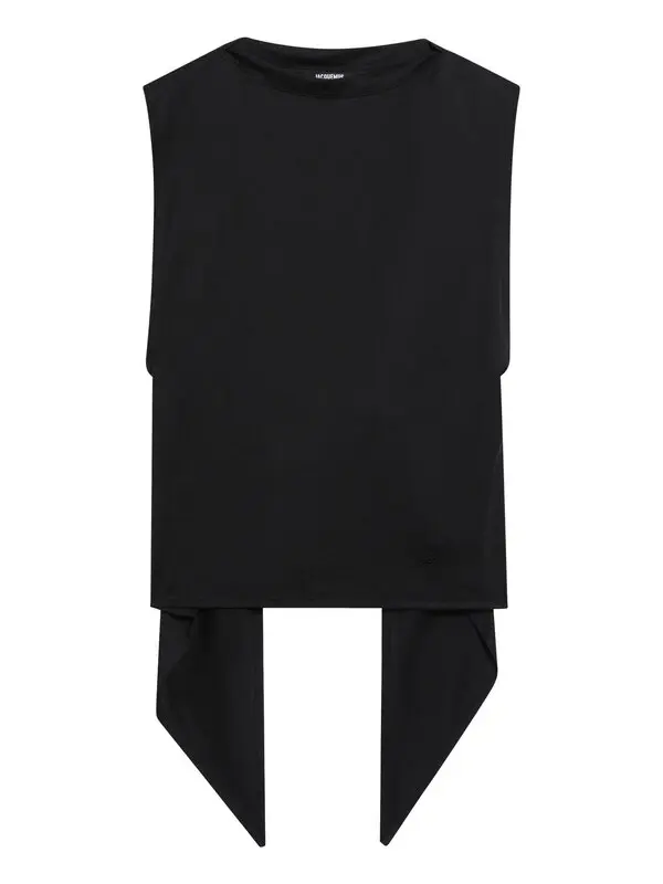 Jacquemus Moisson Draped Tank Top - Black