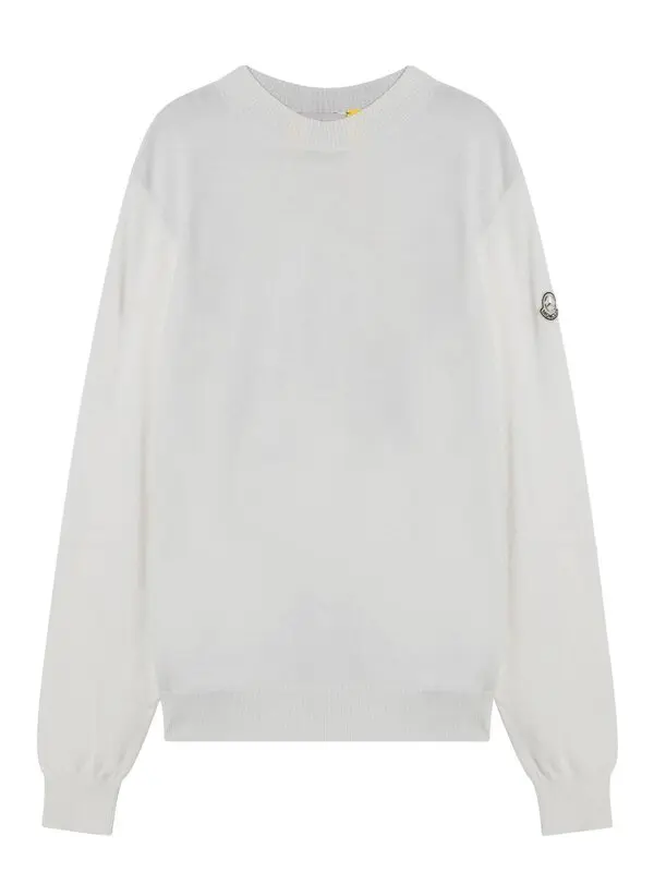 MONCLER X MERCEDES-BENZ BY NIGO White Cotton Jumper With Logo Print - Gray