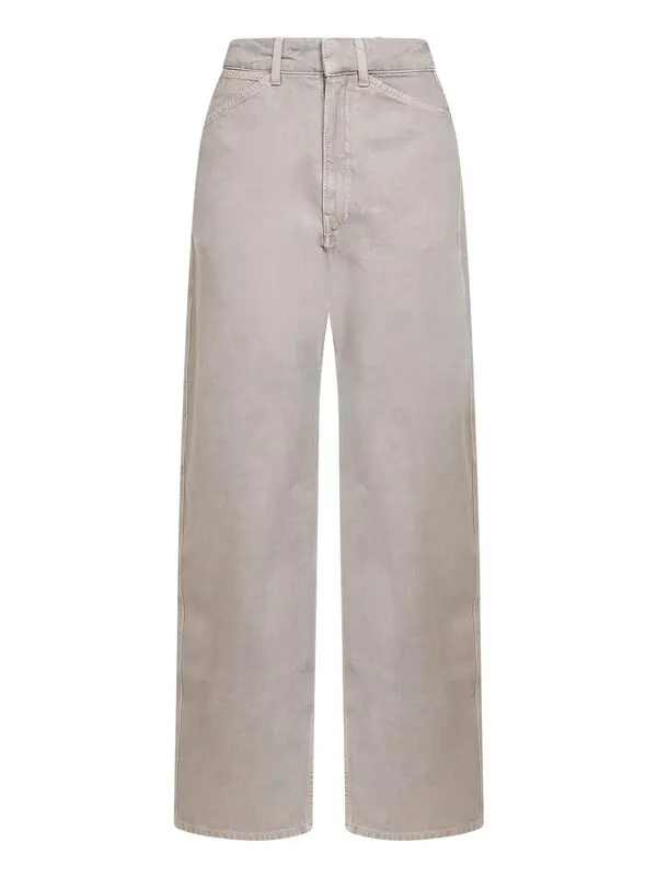 LEMAIRE High Waisted Curved Leg Moonstone Denim Jeans - Multicolor