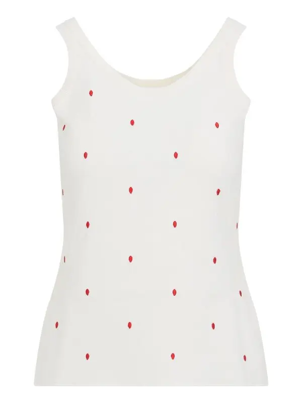 Bottega Veneta Embellished Cotton Blend Tank Top - White