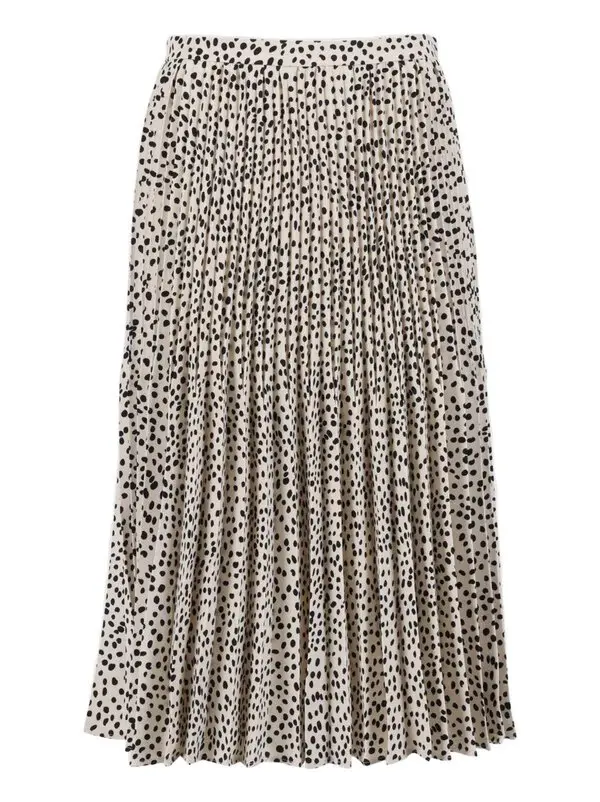 Max Mara Pleated Midi Skirt With Dalmation Print - Multicolor