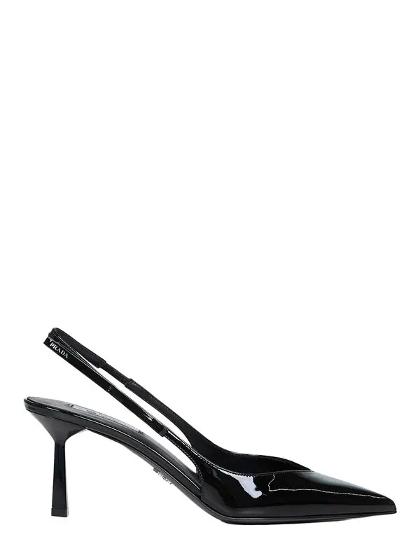 Prada Black Patent Leather Slingback Pumps - Multicolor
