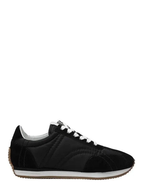 TOTEME Suede And Fabric Lace-up Sneakers - Black
