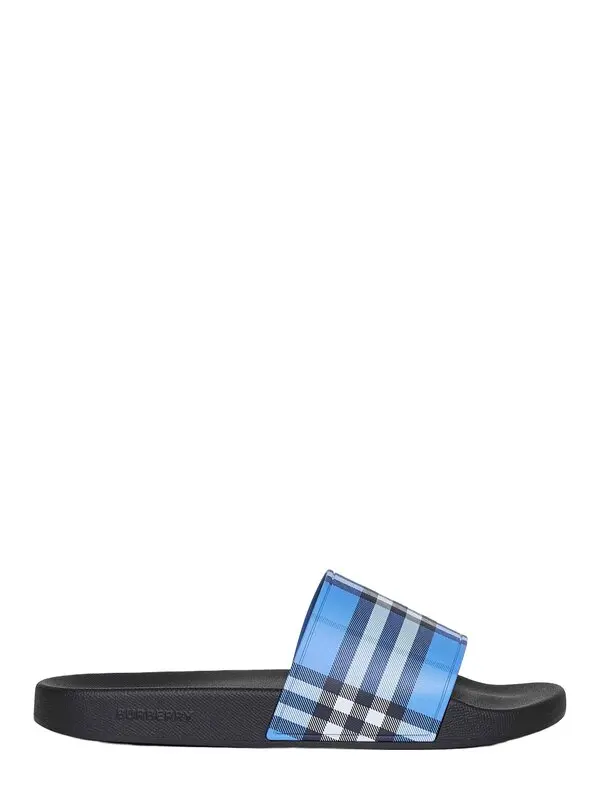 Burberry Rubber Check Slides - Multicolor