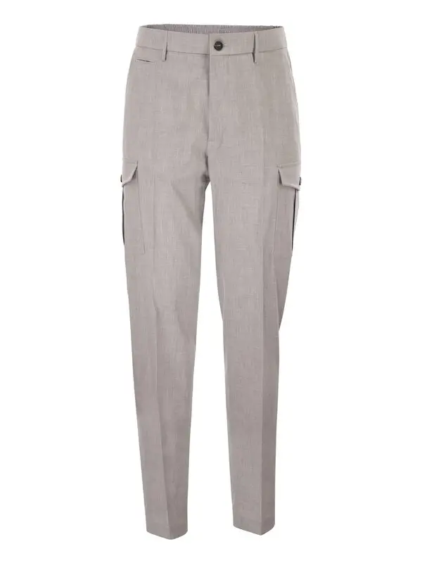 Peserico Tailored Cargo Trousers In Stretch Technical Fabric - Multicolor