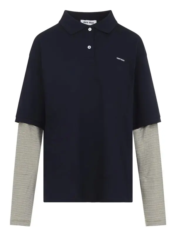 Miu Miu Cotton Polo Shirt - Blue