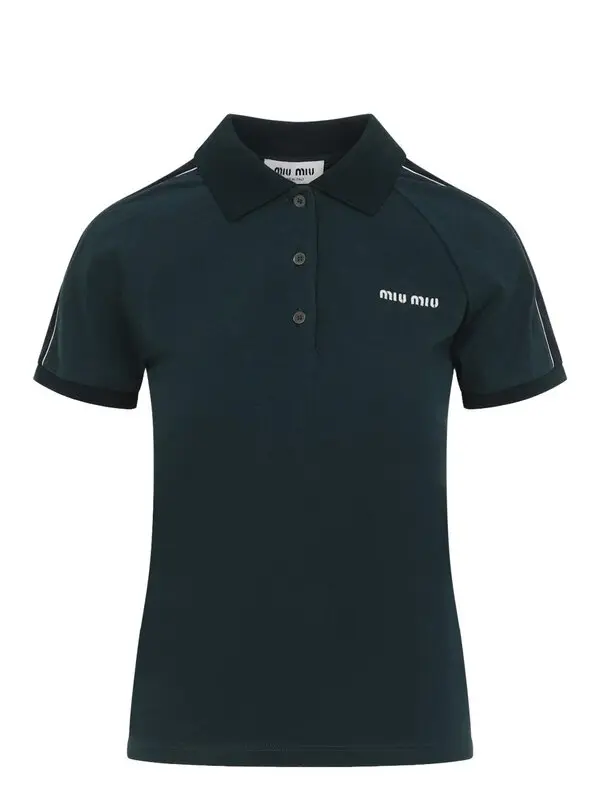 Miu Miu Cotton Polo Shirt - Green