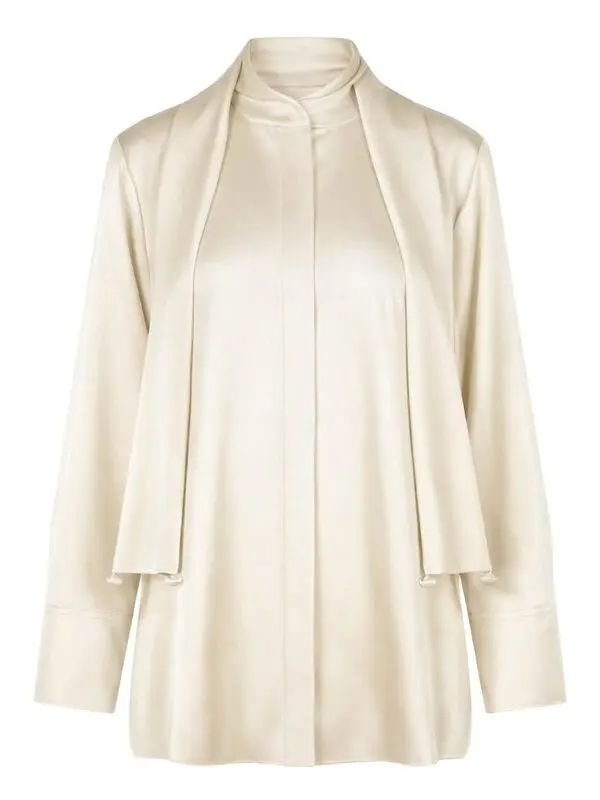 JIL SANDER Acetate Blend Shirt - Cream
