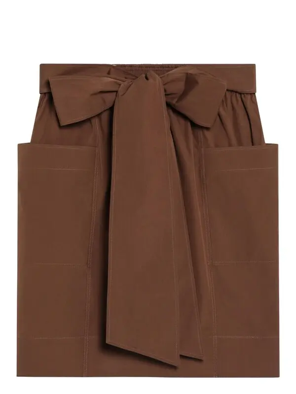 Chloé Cotton Skirt With Bow Detail - Brown