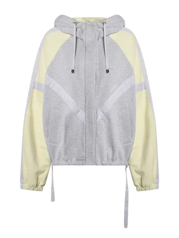 Attico Color Block Bomber Sweatshirt - Gray