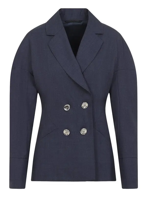 Givenchy Double Breasted Wool Jacket - Blue