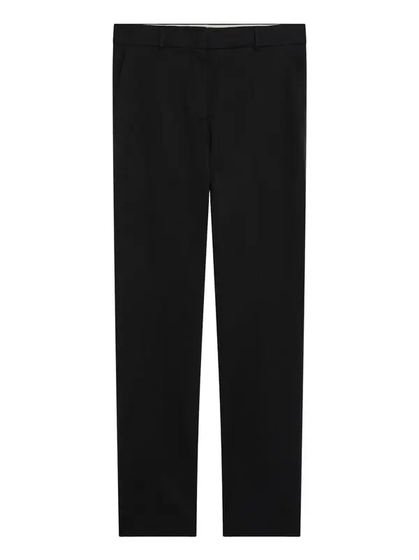 Max Mara Stretch Cotton Gabardine Cigarette Trousers - Black
