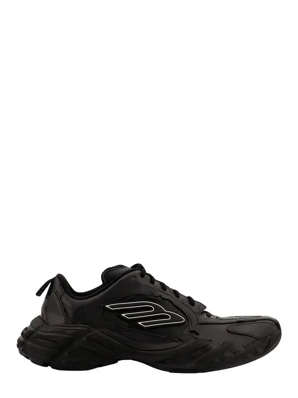 Balenciaga Monday Low-top Leather Sneakers - Black