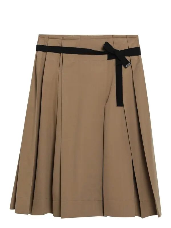 Prada Pleated Midi Skirt - Brown