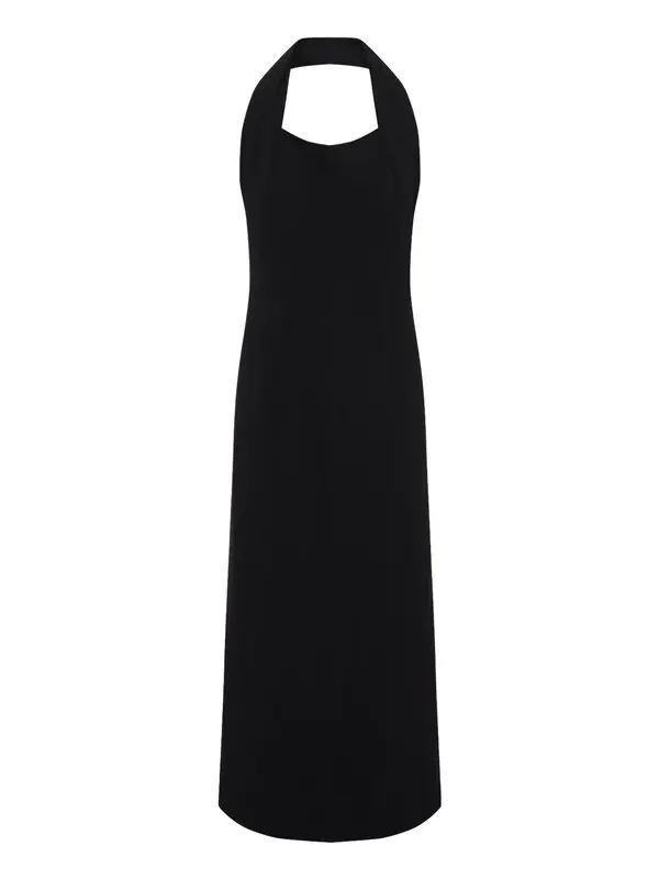 Carven Halter Neck Sleeveless Long Dress - Black