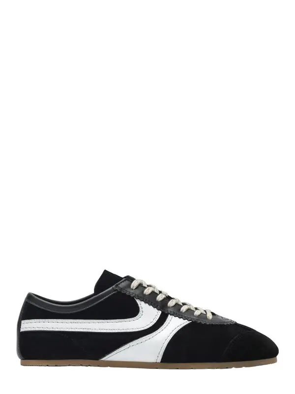 Dries Van Noten Suede And White Leather Sneakers - Black