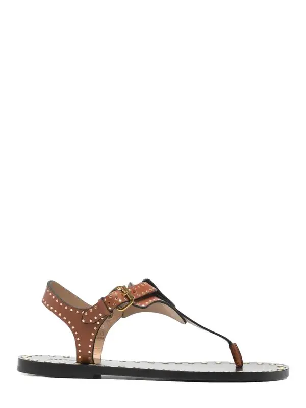 Isabel Marant Étoile Studded Flat Sandals - Brown