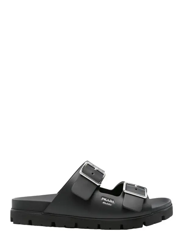 Prada Buckled Strap Flat Sandals - Multicolor