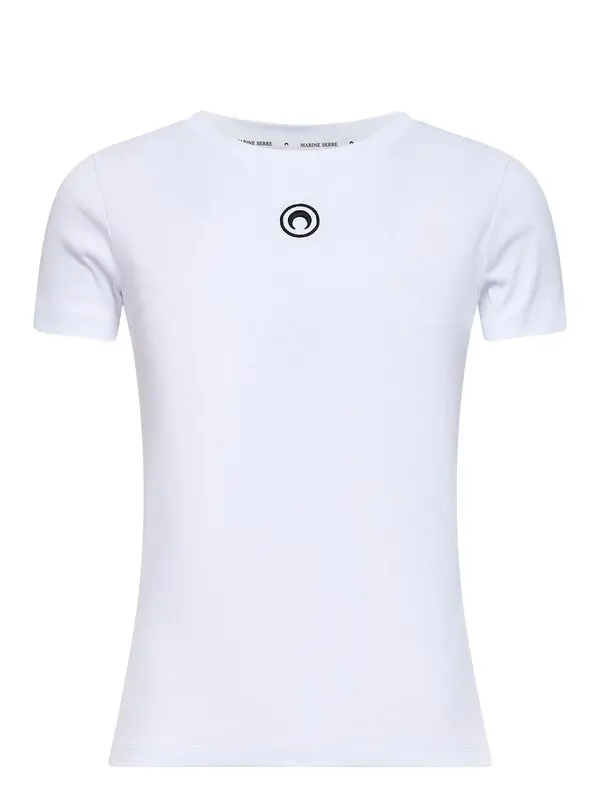 MARINE SERRE Ribbed Jersey Moon Logo T-shirt - Multicolor