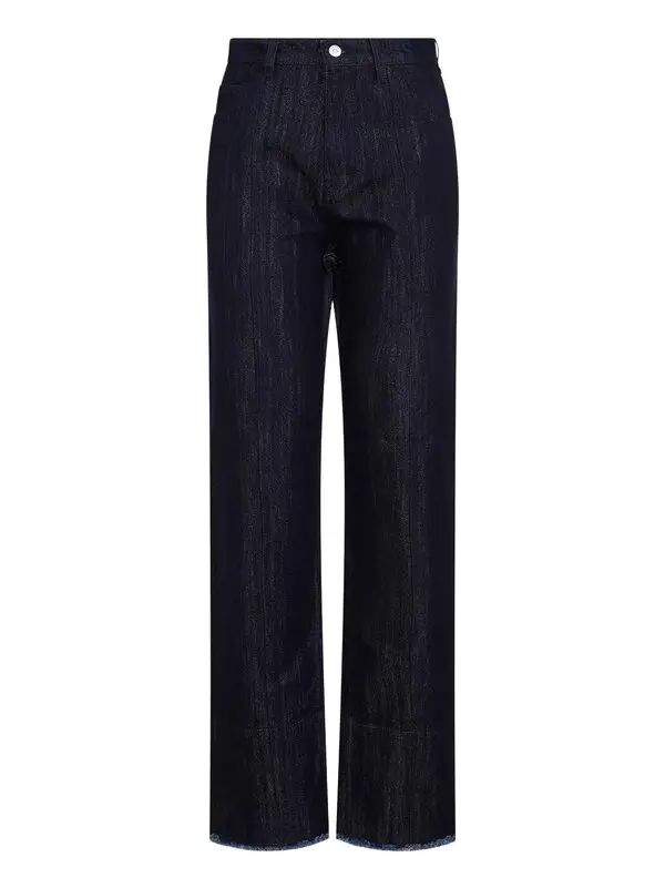 Victoria Beckham Cropped High Waist Tapered Jeans - Blue