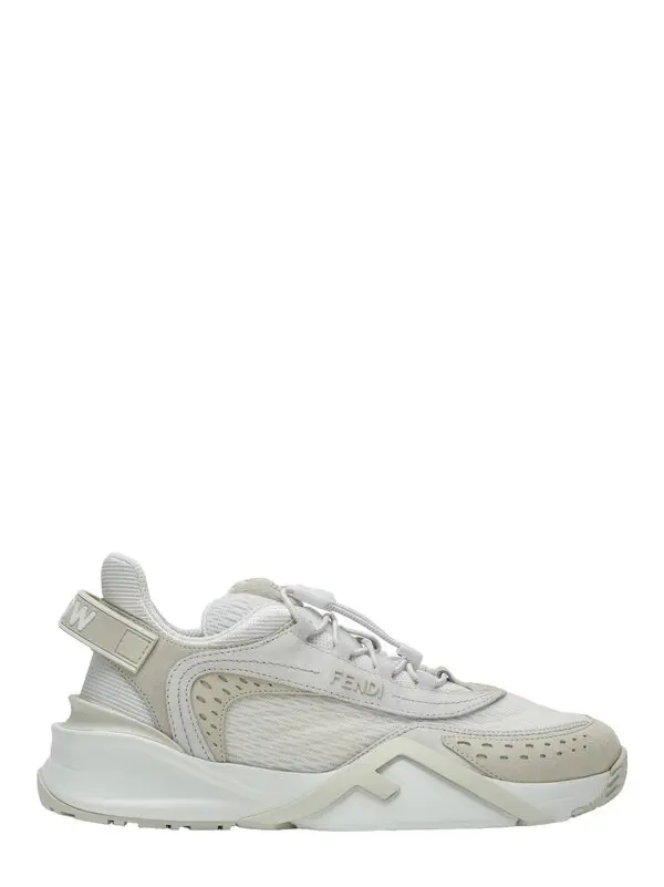 Fendi Flow Sneakers In Mesh And Suede - White