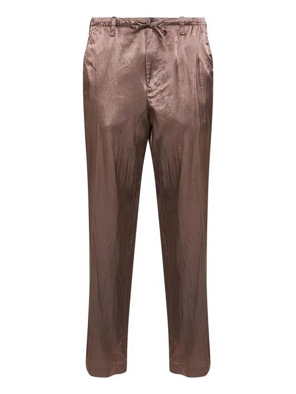 Dries Van Noten Old Rose Viscose And Cotton Straight-leg Trousers - Multicolor