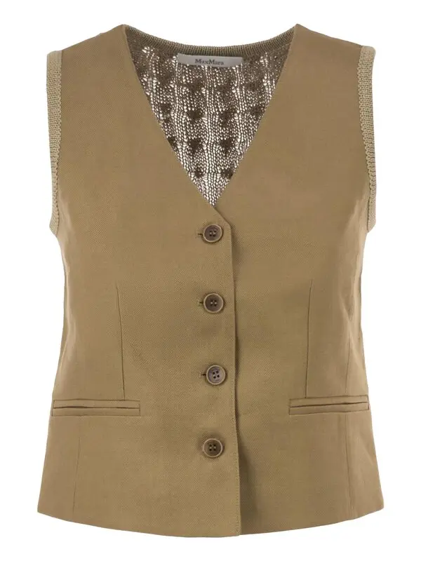 Max Mara Tailored Linen And Knit Waistcoat - Multicolor