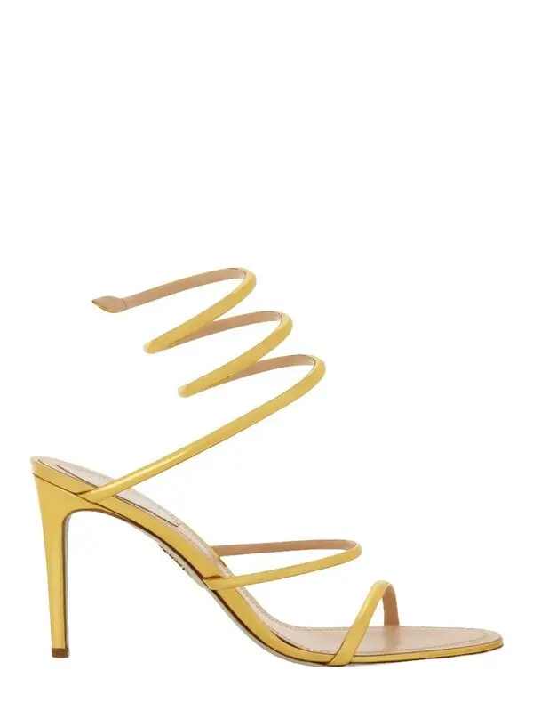 Rene Caovilla Cleo Spiral Stiletto Sandals - Gold
