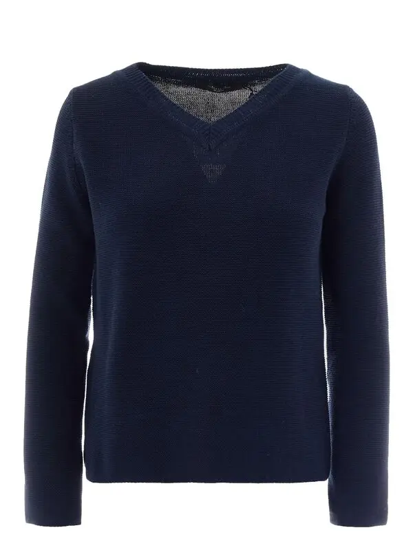 Max Mara V-neck Cotton Sweater - Blue