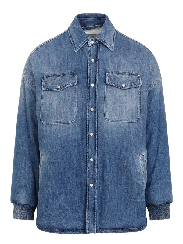Alexander McQueen Quilted Denim Shirt - Blue